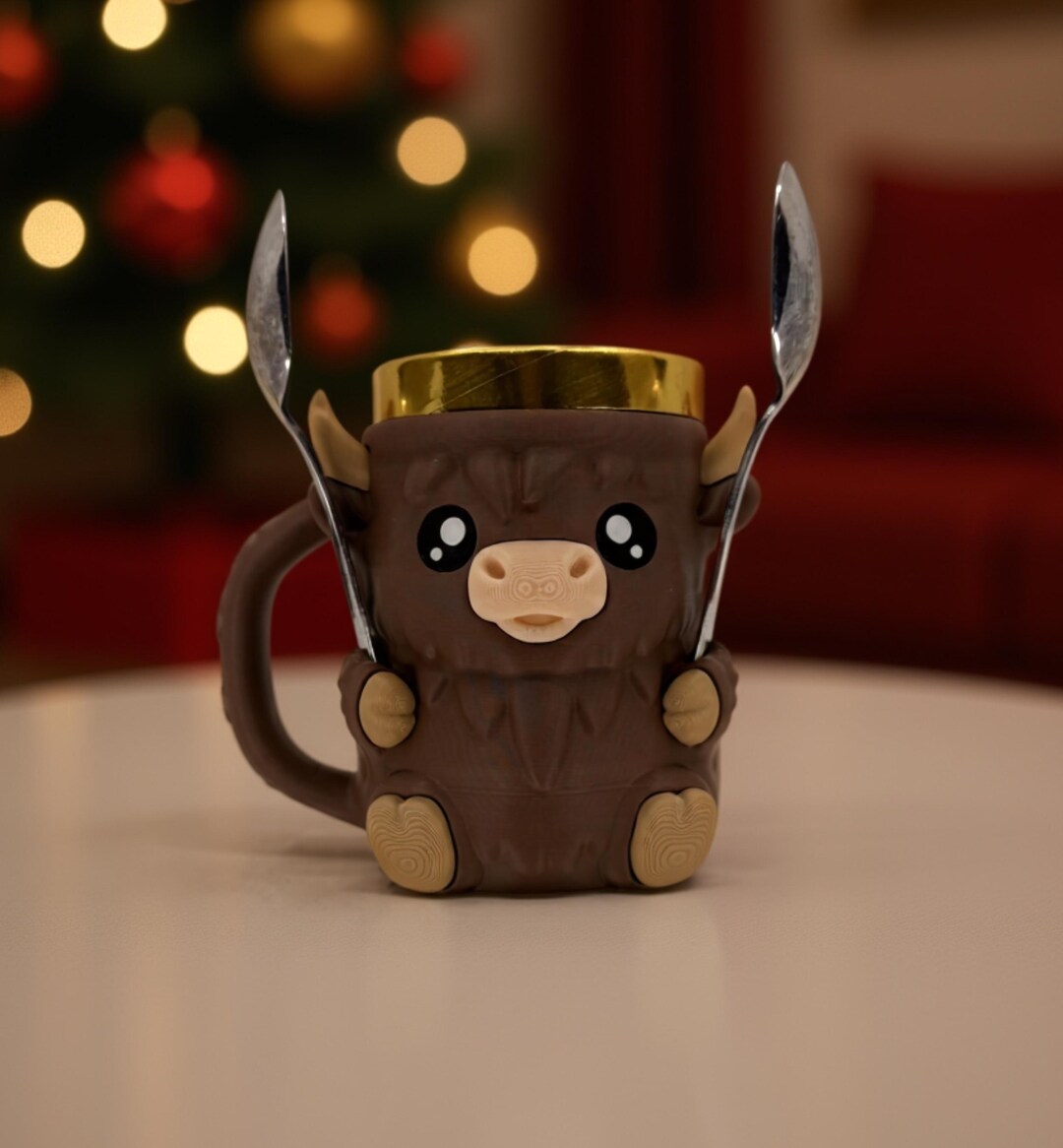Highland Cow Ice Cream Pint Holder With Handle - Cute Bull Dessert Cozy ...