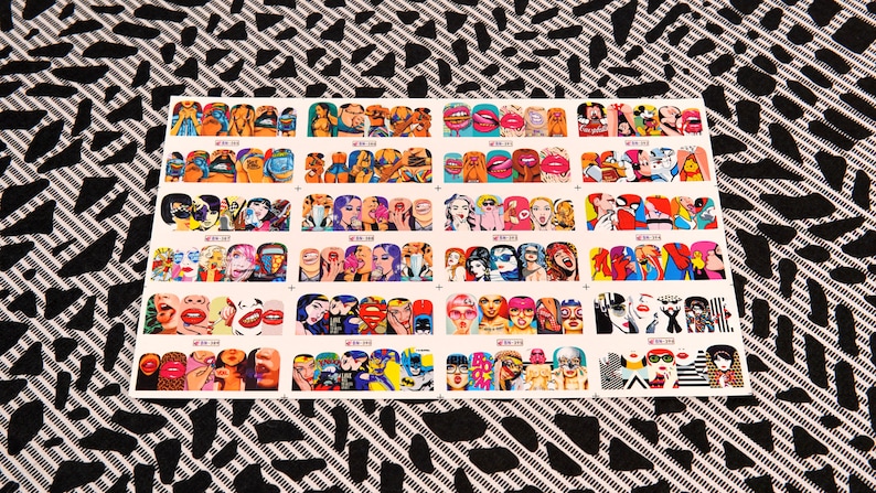 Nail Decals, Pop Art 1,popart, Water Nail Decals, Nail Art Decoration ...