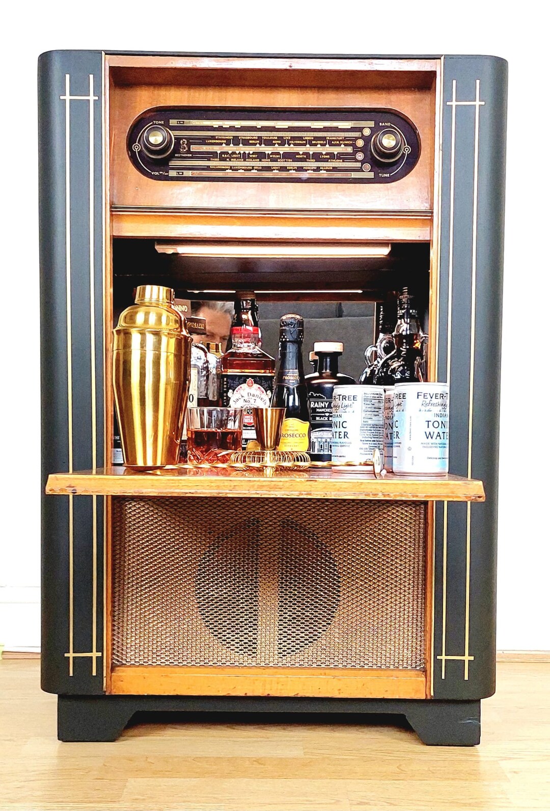 Mid Century Drinks Cabinet Radiogram bluetooth - Etsy UK