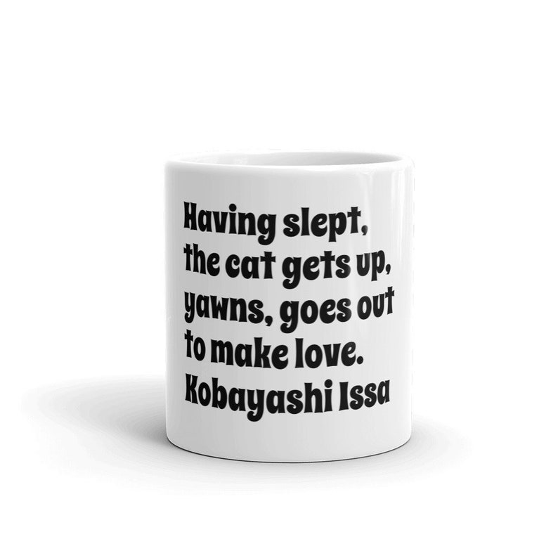 Kobayashi Issa Cat Mug, Cat Lover Mug, Cat Mom Mug, Winter Gift Mug ...