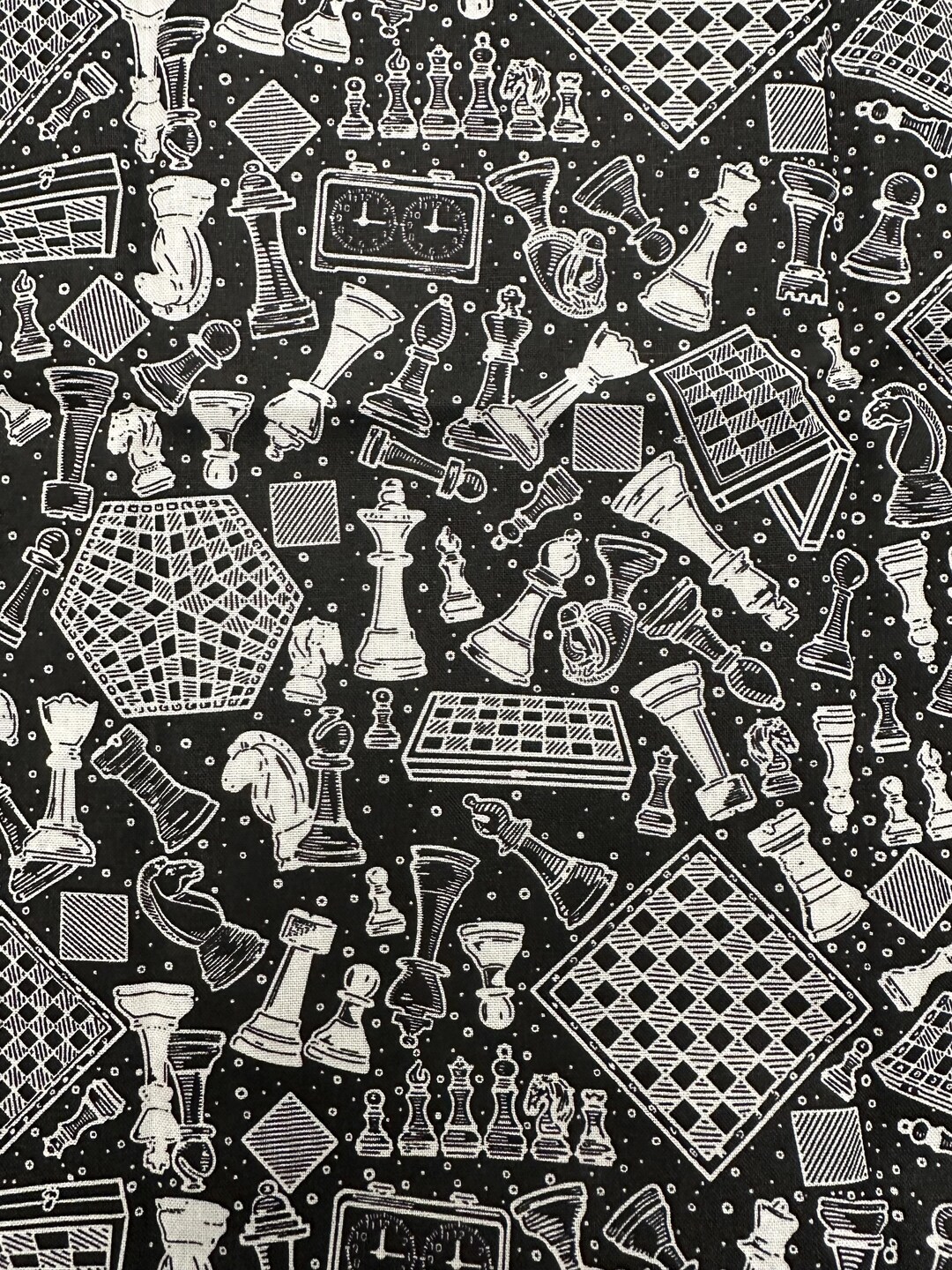 Chess Board Game Cotton Fabric Fat Quarter 18"x21" - Etsy