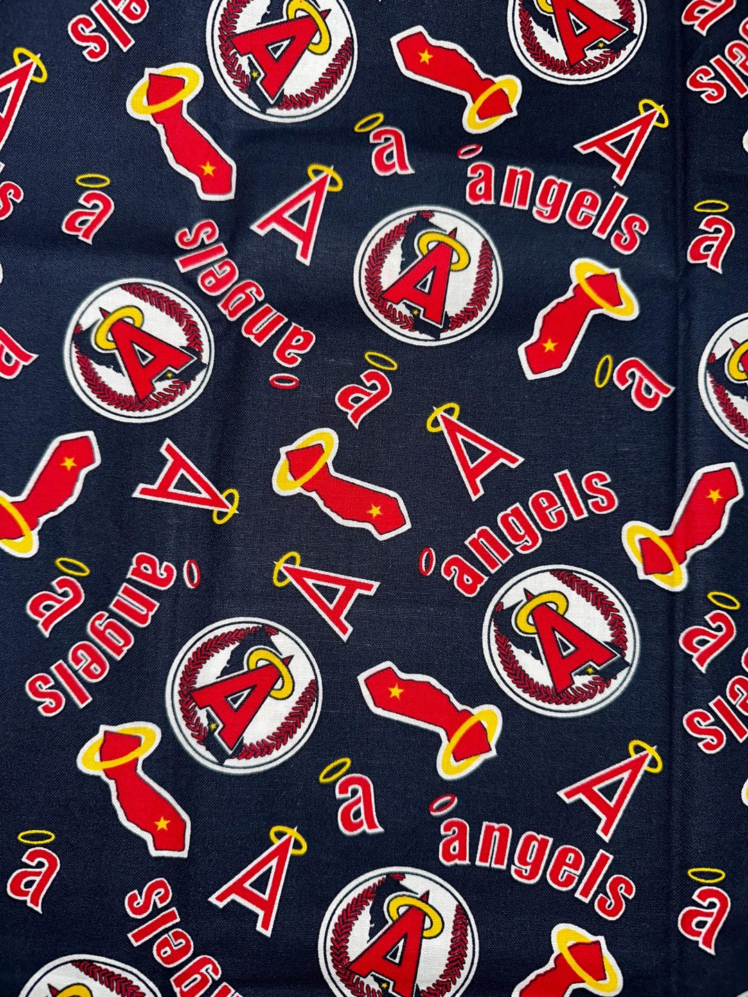 Angels Major League Baseball Team Cotton Fabric Fat Quarter 18"x21" - Etsy