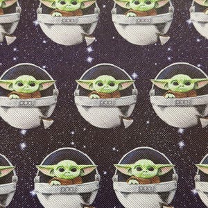 Star Wars Mandalorian Grogu Floating Crib Vinyl Faux Leather 7.5x13 ...