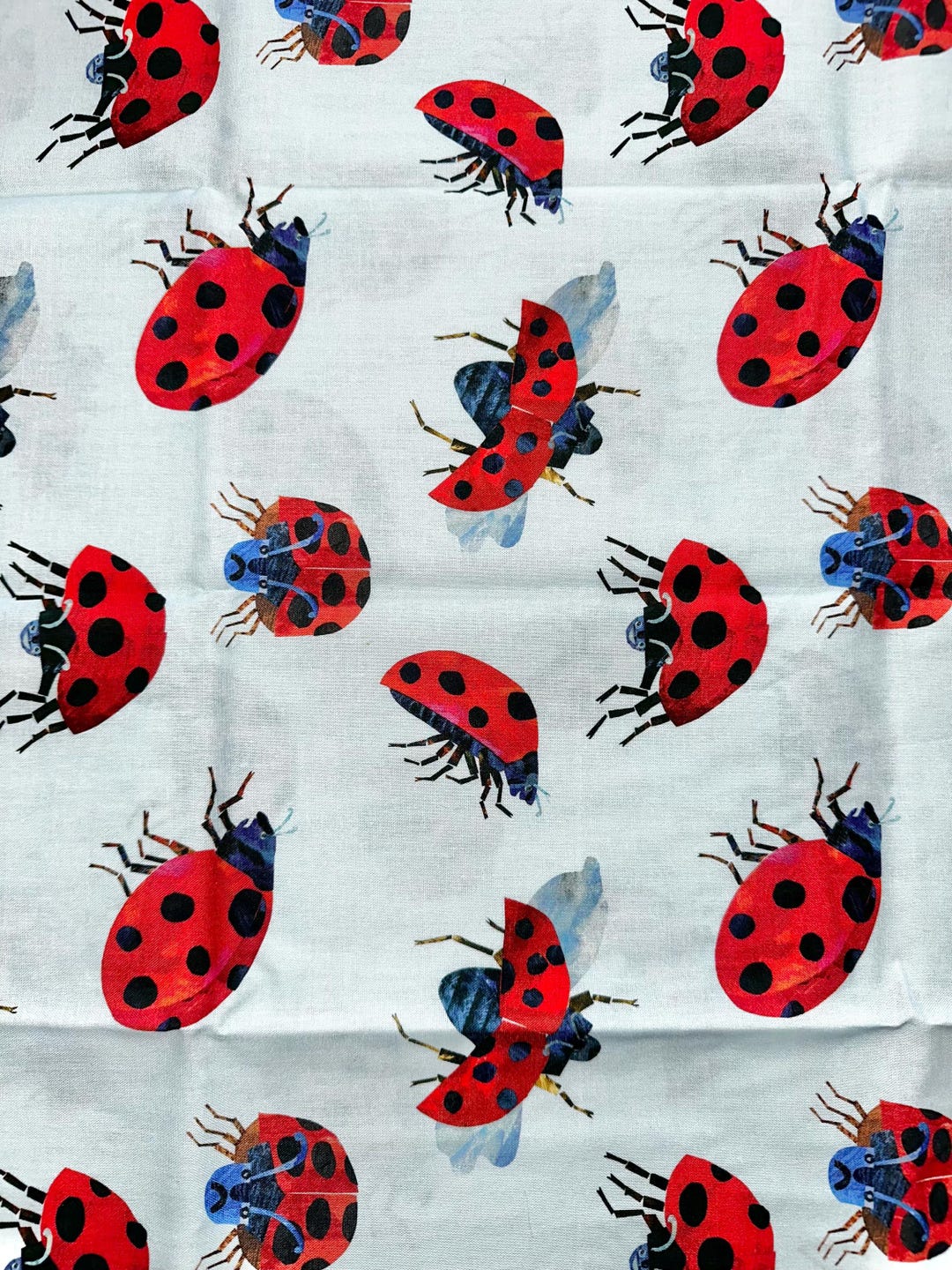 Eric Carle Lady Bug Pack Cotton Fabric / Fat Quarter 18"x21", 1/2 Yard ...