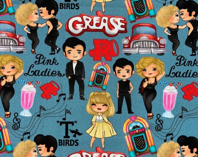 Grease Cotton Fabric Remnant 17”x18” - Etsy