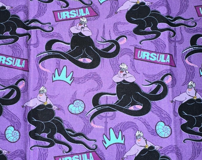 Disney Ursula Sea Witch, the Little Mermaid Villain Cotton Fabric Fat ...