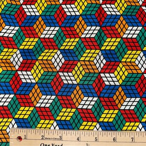 Rubik’s Cube Cotton Fabric/ Fat Quarter 17"x21" - Etsy