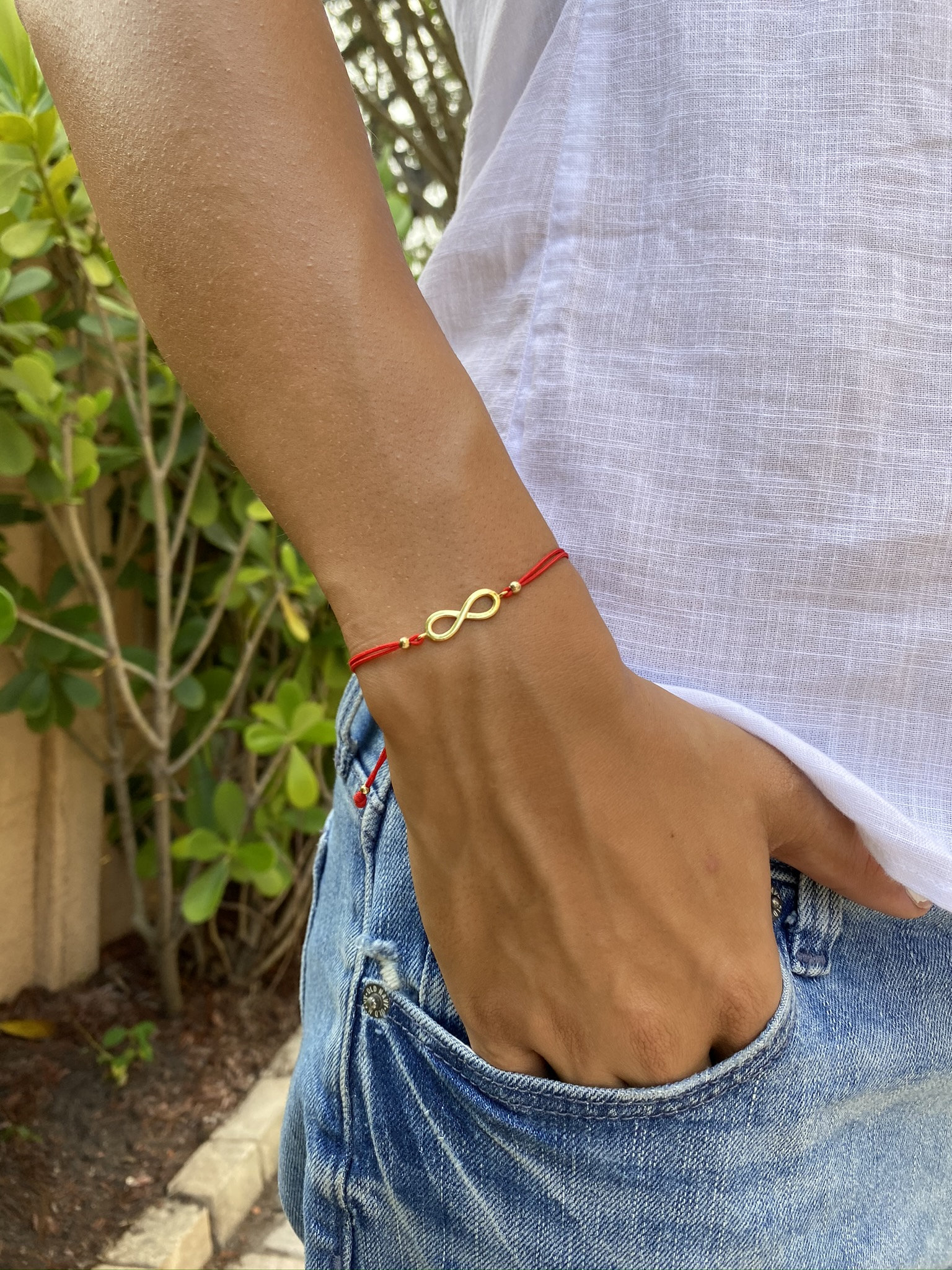 Infinity Gold Bracelet. Adjustable Red String. Infinity Charm | Etsy