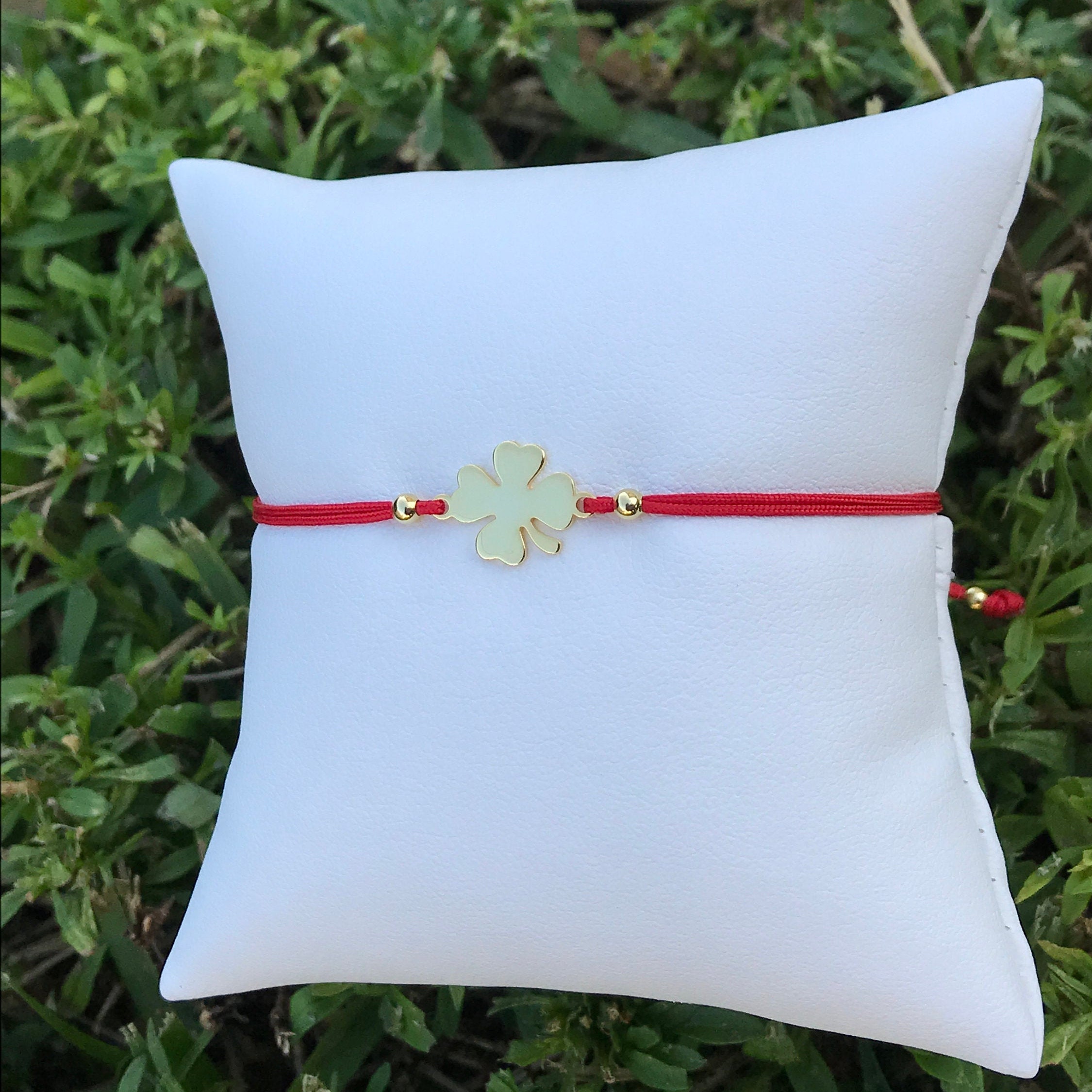 Clover Bracelet. Gold Clover Bracelet. Adjustable Clover - Etsy New Zealand