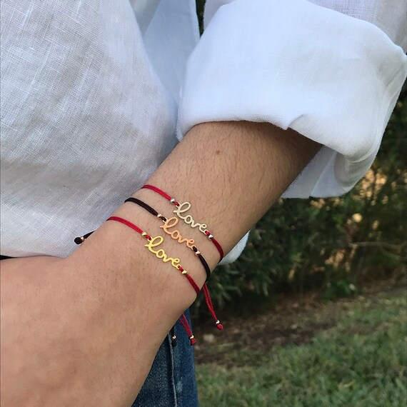 Love Bracelet. Rose Gold Bracelet. Cursive Love Bracelet. - Etsy