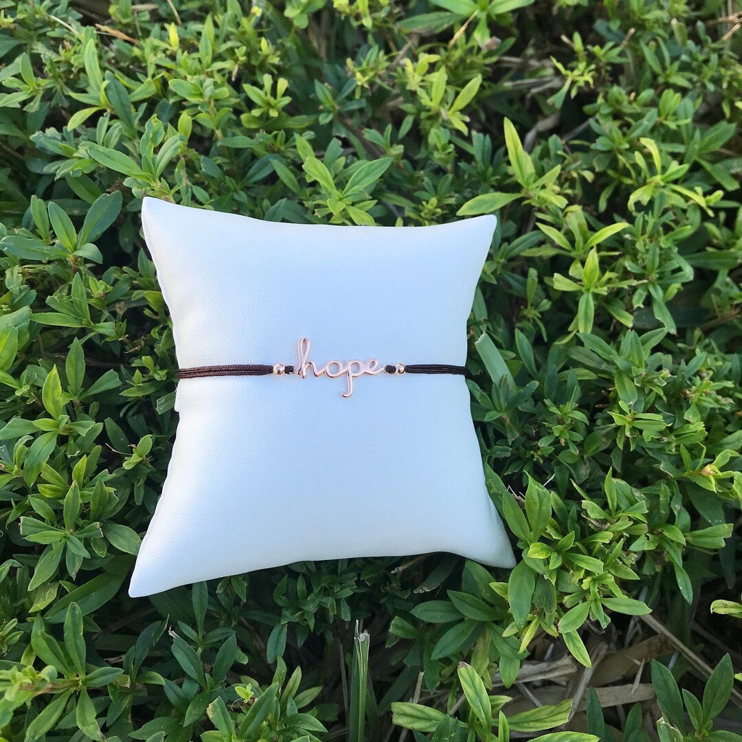 Hope Bracelet. Rose Gold Hope Bracelet. Adjustable String Bracelet ...
