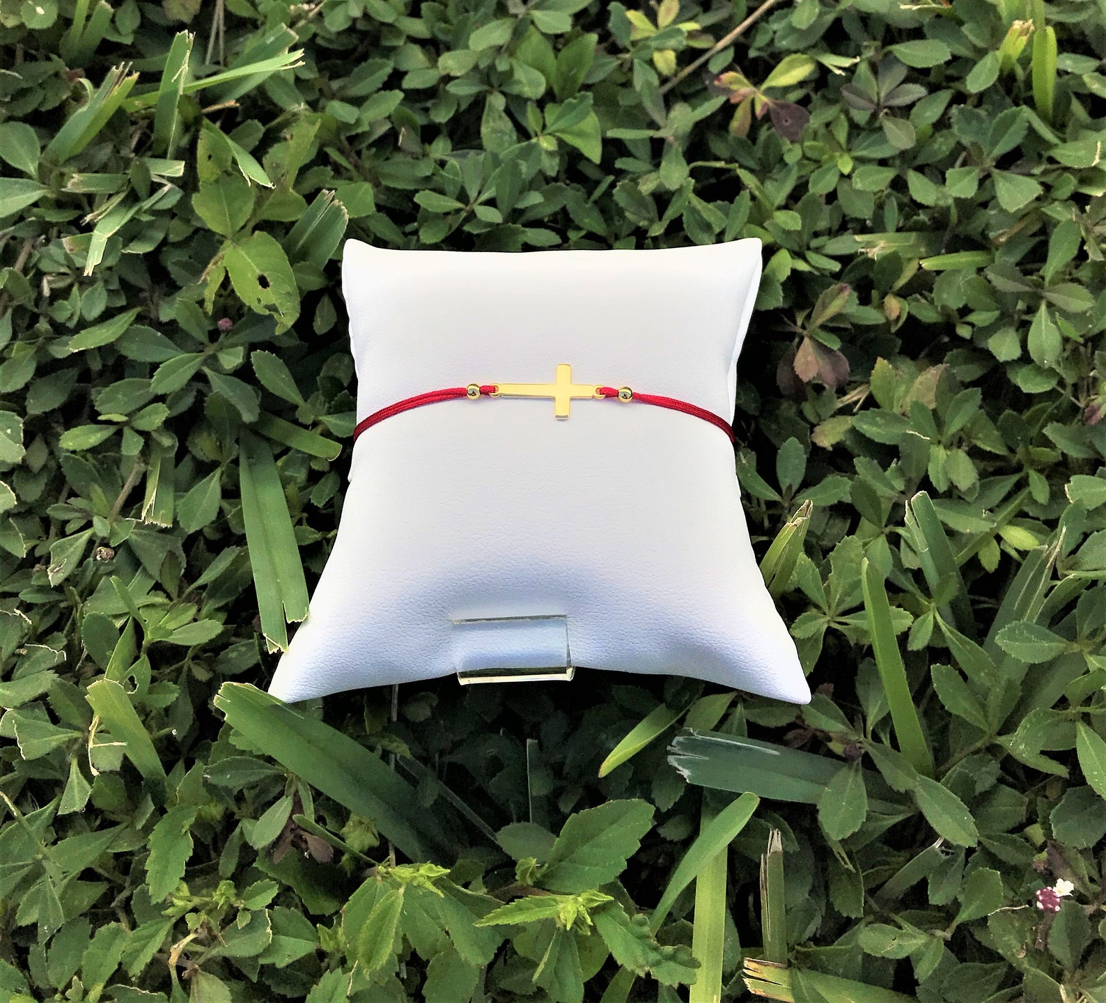 Gold Cross Bracelet. Plain Cross Bracelet. Adjustable String | Etsy