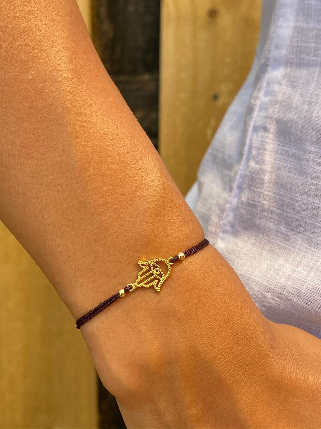 Hamsa Hand Bracelet Gold at Sandra Slavin blog