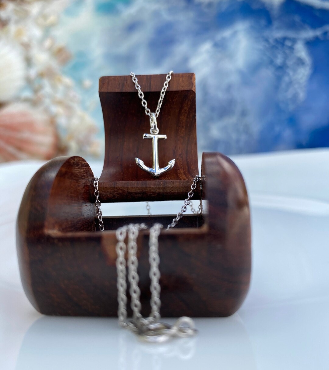 Anchor Necklace. Sterling Silver Anchor Necklace. Anchor Pendant. Sea ...
