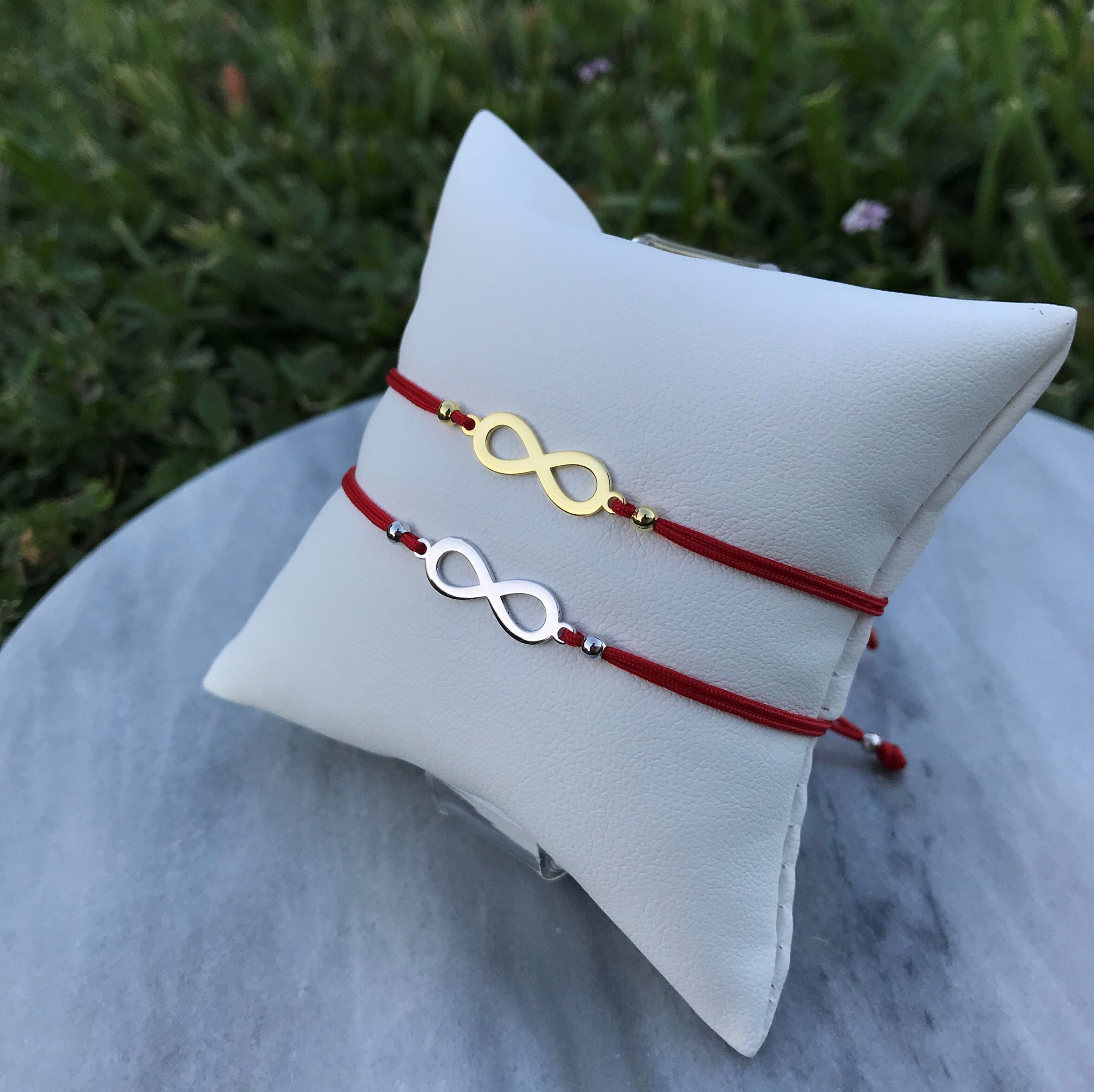 Infinity Gold Bracelet. Adjustable Red String. Infinity Charm | Etsy