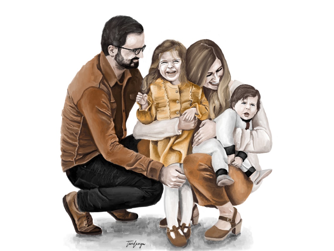 DIGITAL FILE • Custom Family Portrait • Digital Painting, Digital Art ...