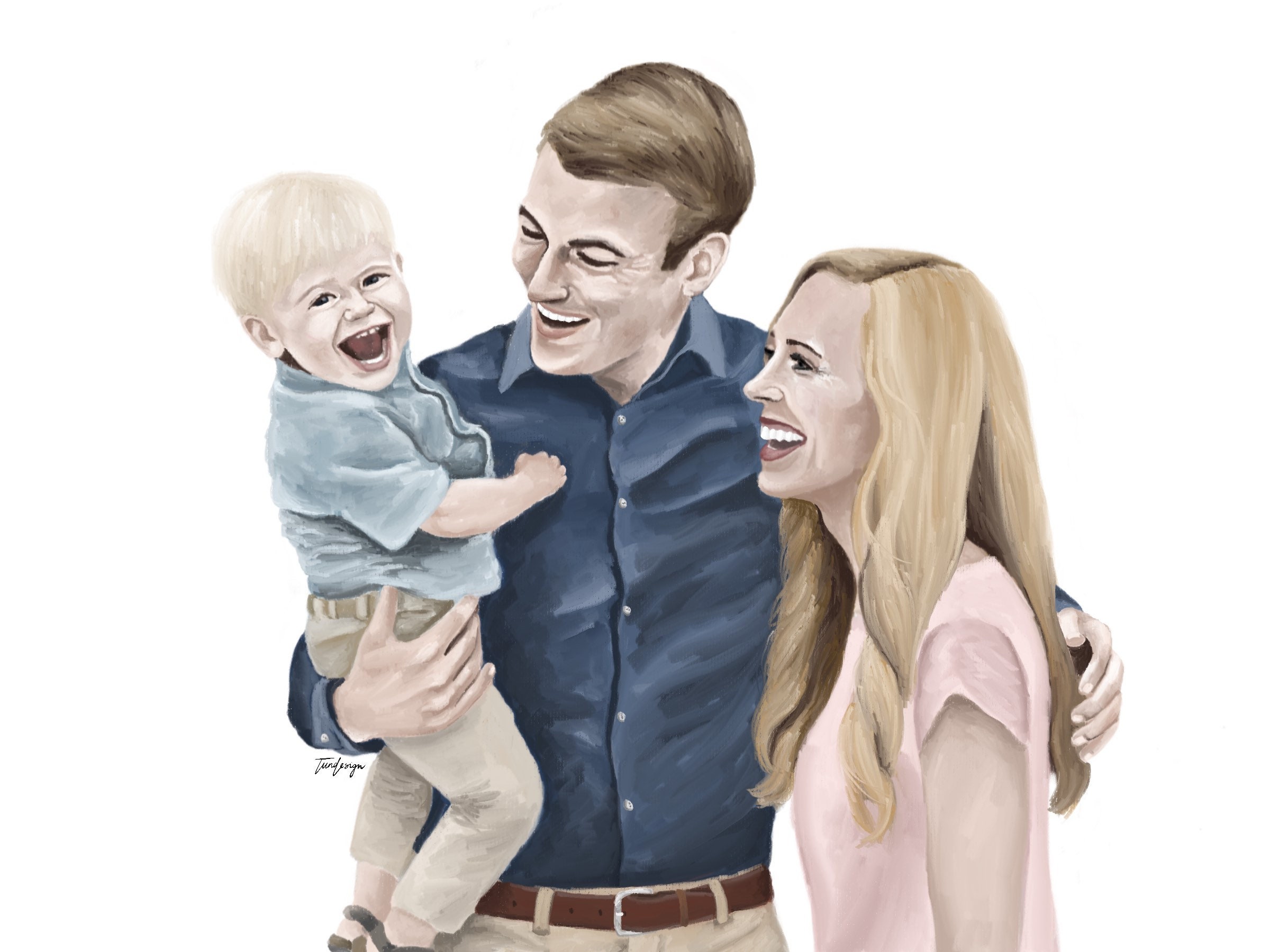 Custom Family Portrait Digital Painting Canvas Prints - Etsy