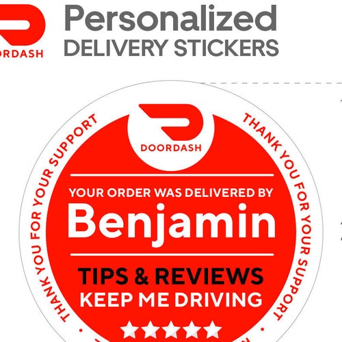 Personalized Doordash Labels Delivery Bag Shaped Stickers - Etsy