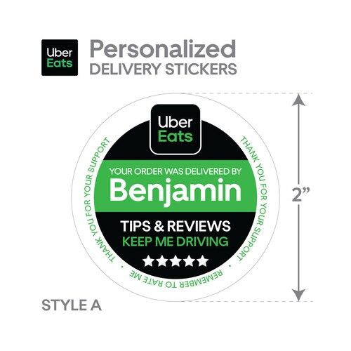 Personalized Uber Eats Labels Delivery Bag Shaped Stickers - Etsy