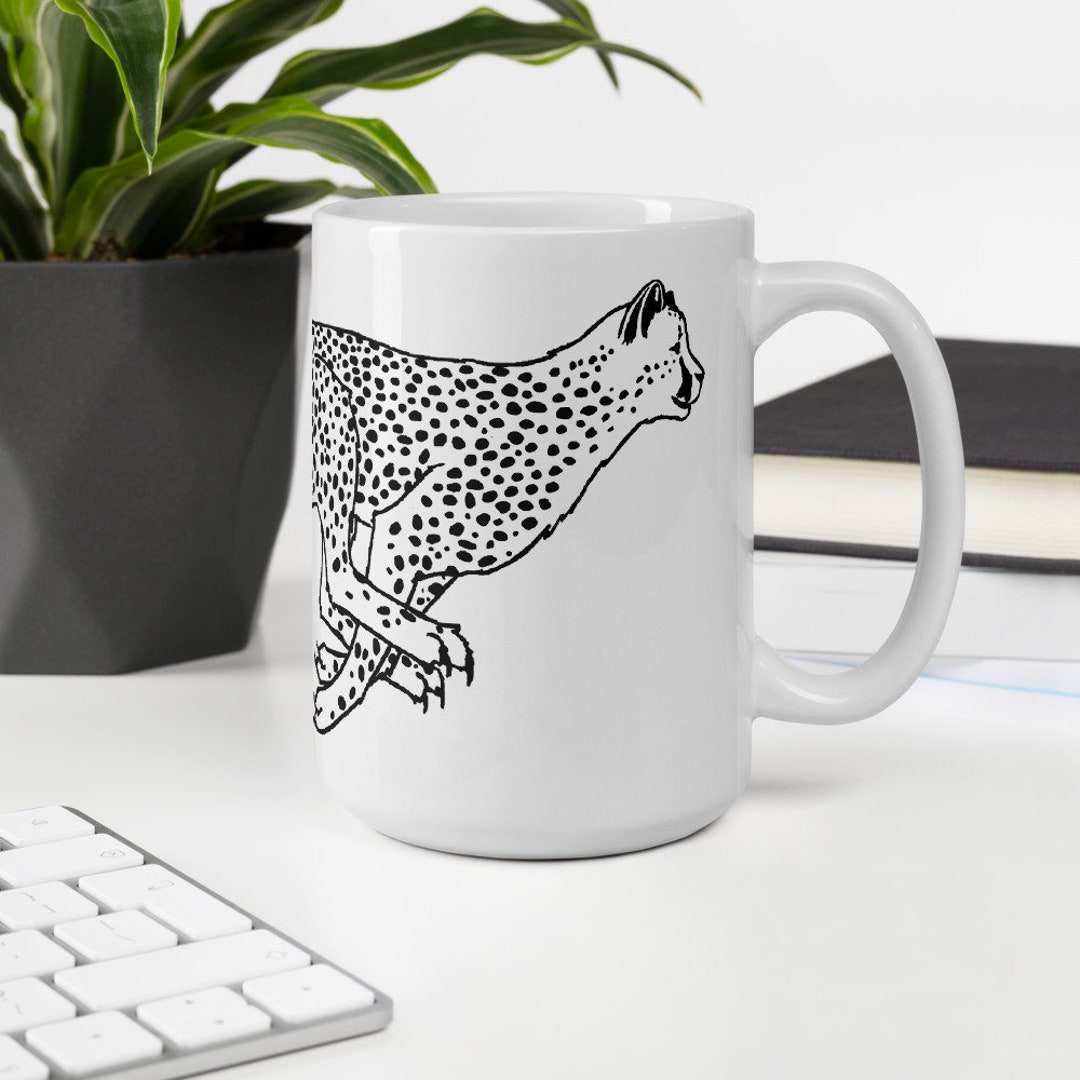Cheetah Mug, Running Cheetah Coffee Cup - Etsy