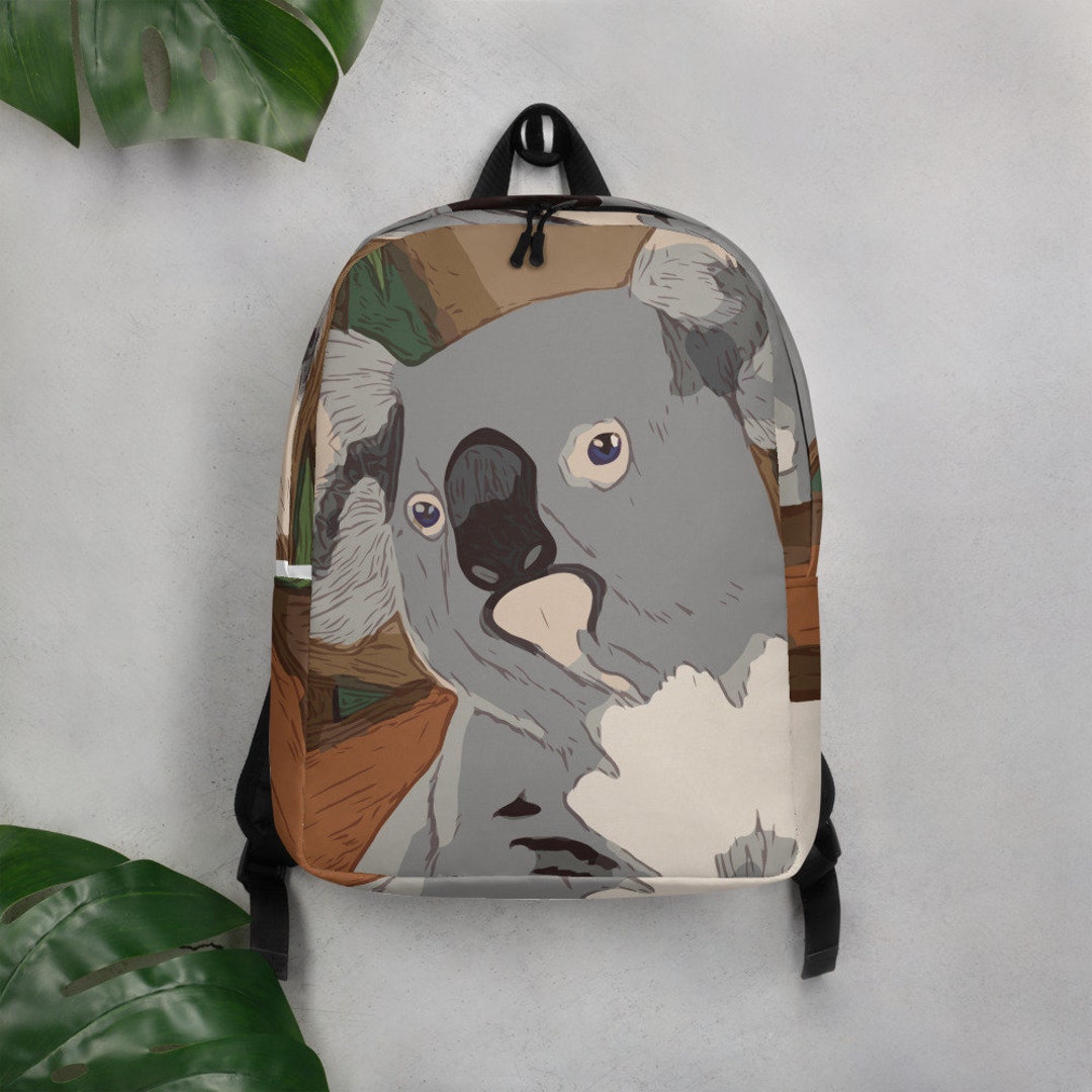 Minimalist Backpack, Koala Art, Marsupial, Zookeeper Gift, Koala ...