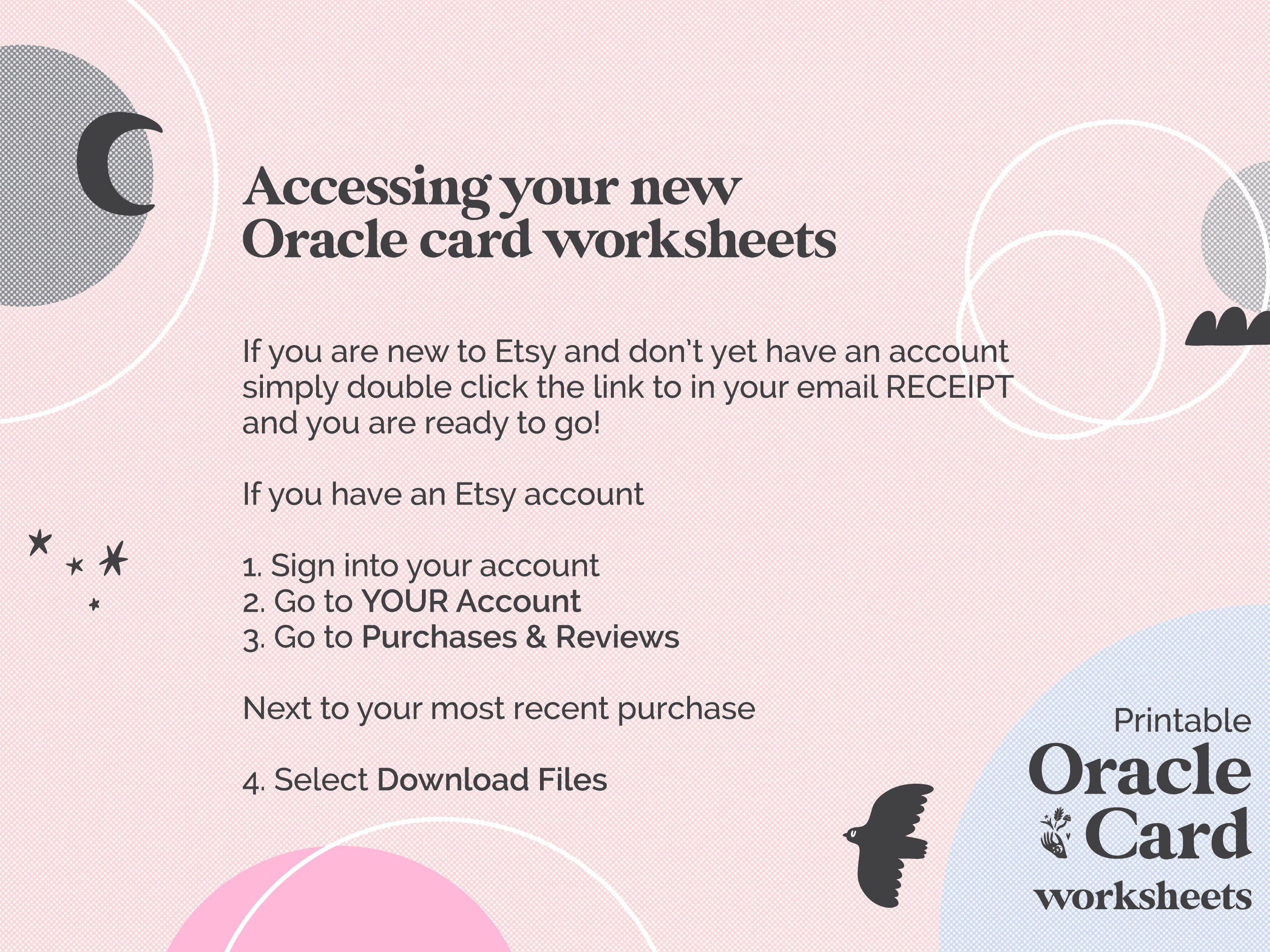 Printable Oracle Card Worksheets Black Edition A4 - Etsy