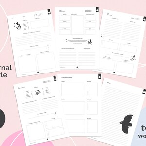 Printable Oracle Card Worksheets - Black Edition (US Letter) - Etsy