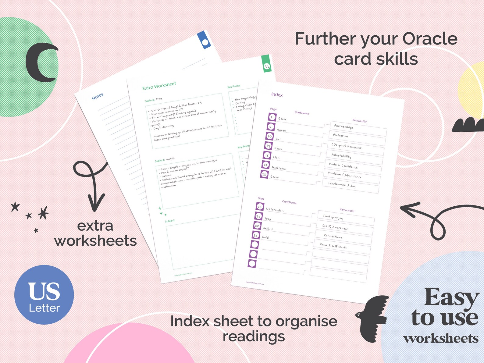 Printable Rainbow Oracle Card Worksheets - Rainbow Edition (US Letter ...