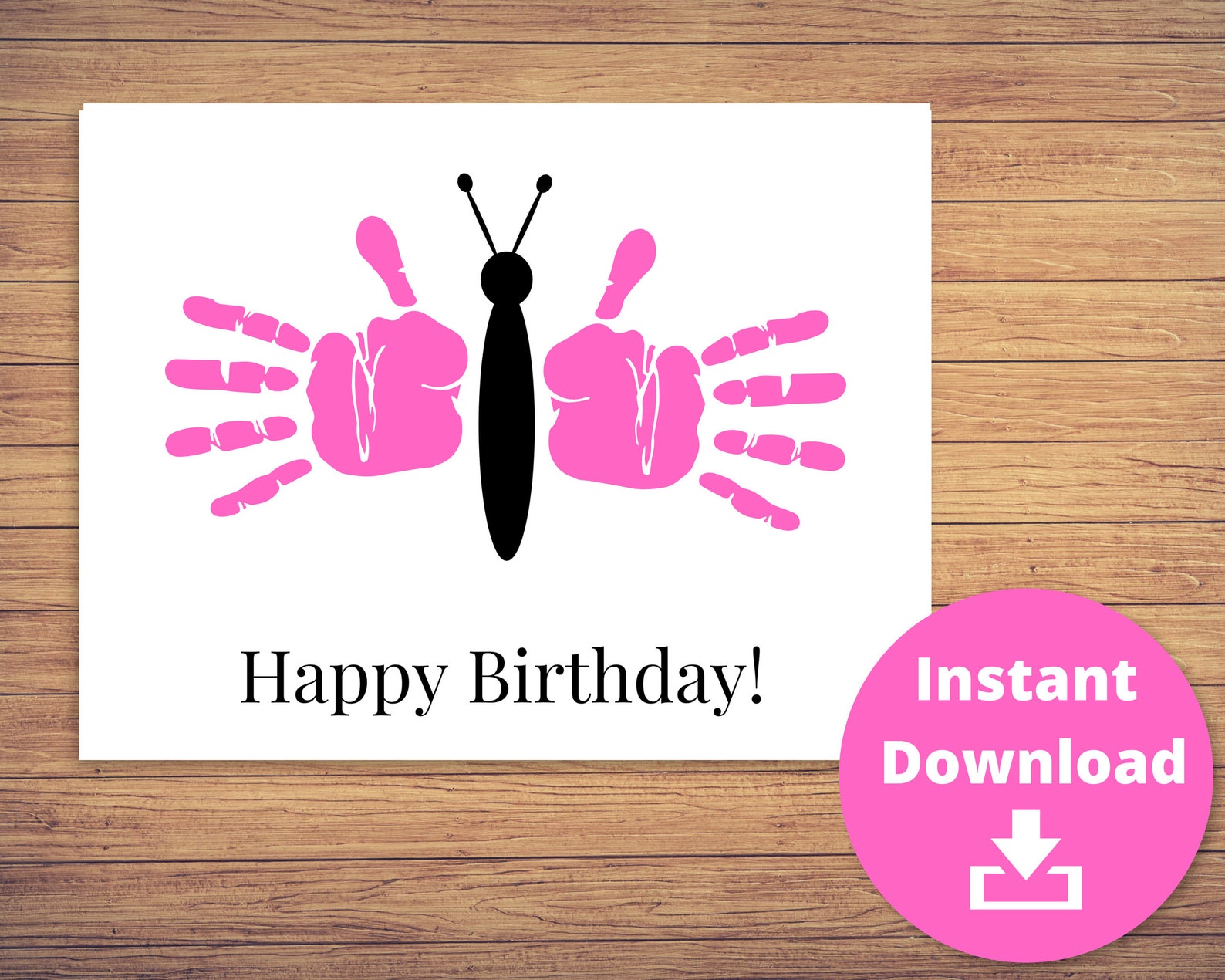 Happy Birthday | Handprint or Footprint Printable Card | Birthday Gift ...