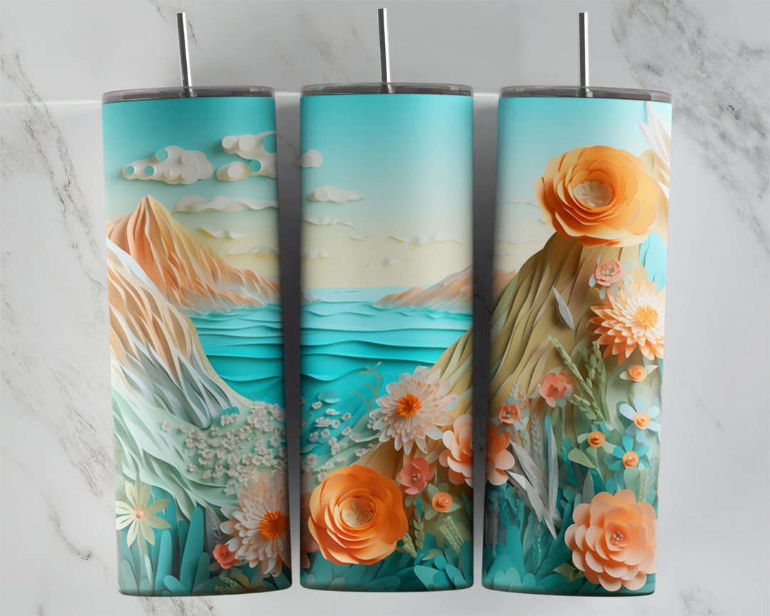 3D Floral Volcano Islands Design, Ready to Press Transfer, NOT A ...