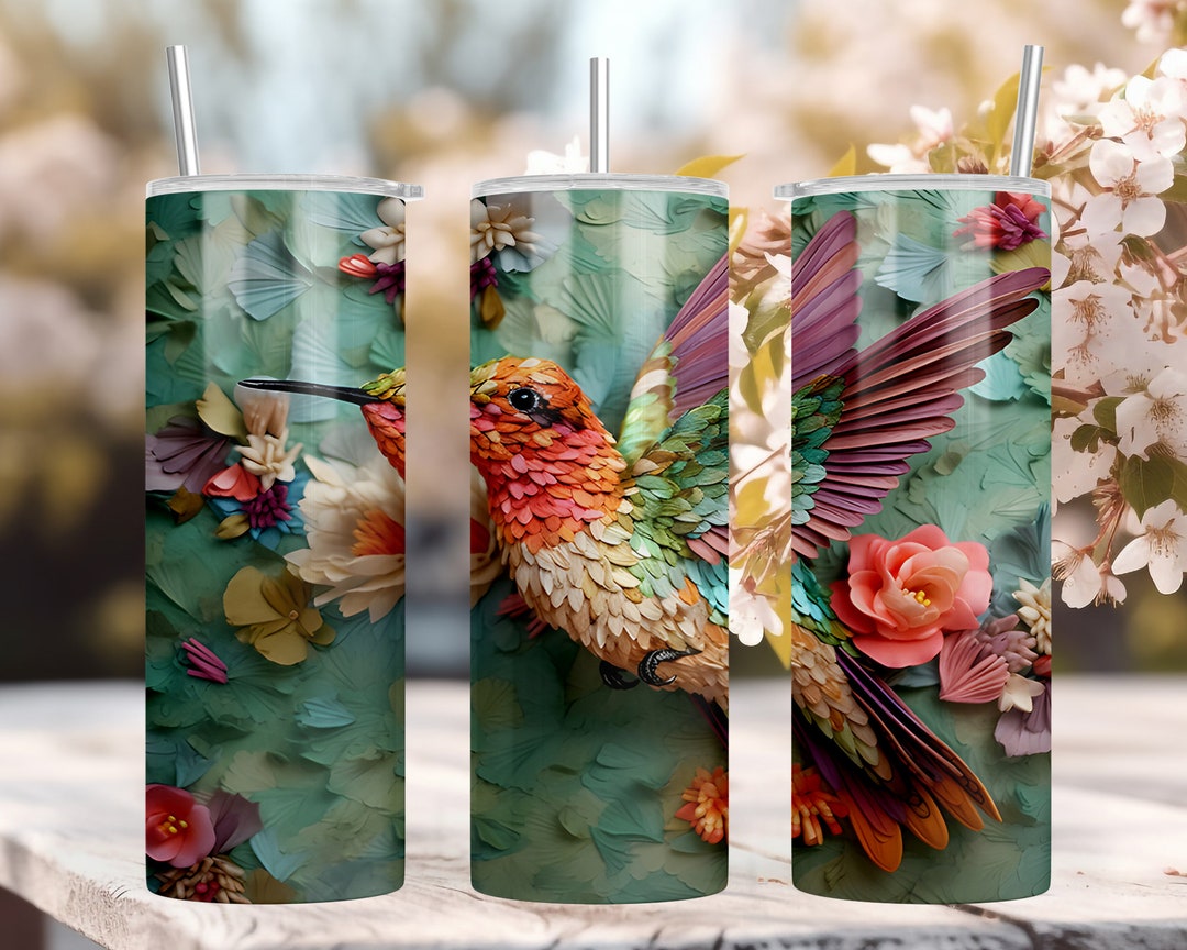 3D Hummingbird Floral Design, Ready to Press Transfer, NOT A DIGITAL ...