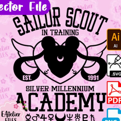 Sailor Saturn SVG Vector File Sailor Moon - Etsy