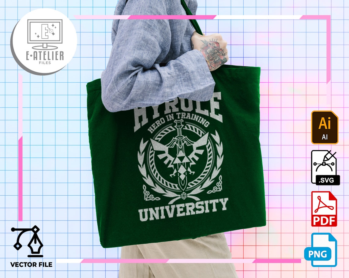 Hyrule University Legend of Zelda Link SVG Vector File, PDF, Cameo ...