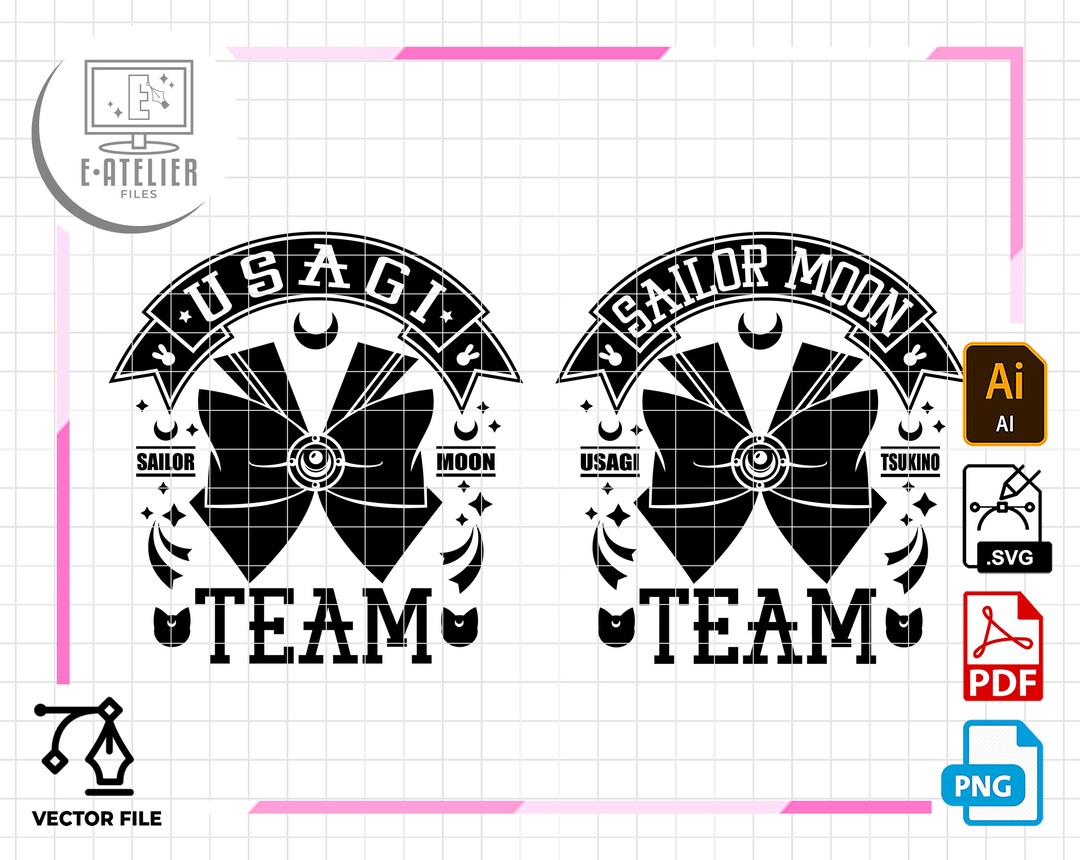 Usagi Mamoru Bundle, SVG Vector File, Decal, Girl Power, Anime, Magical ...