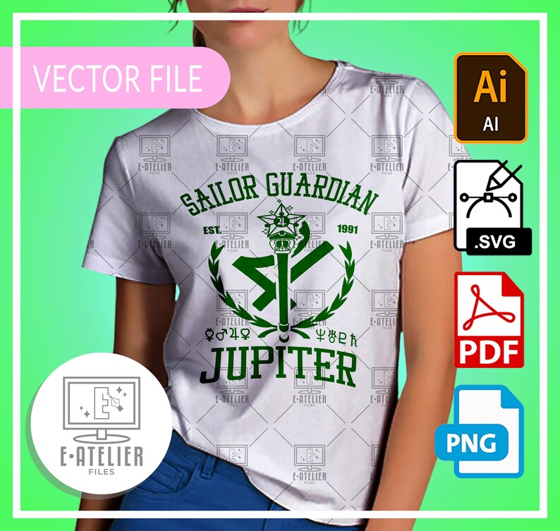Sailor Jupiter SVG Vector File Sailor Moon Sailor Senshi - Etsy España