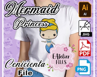 Mermaid Princess Cut File Disney Princess Mermaids for | Etsy