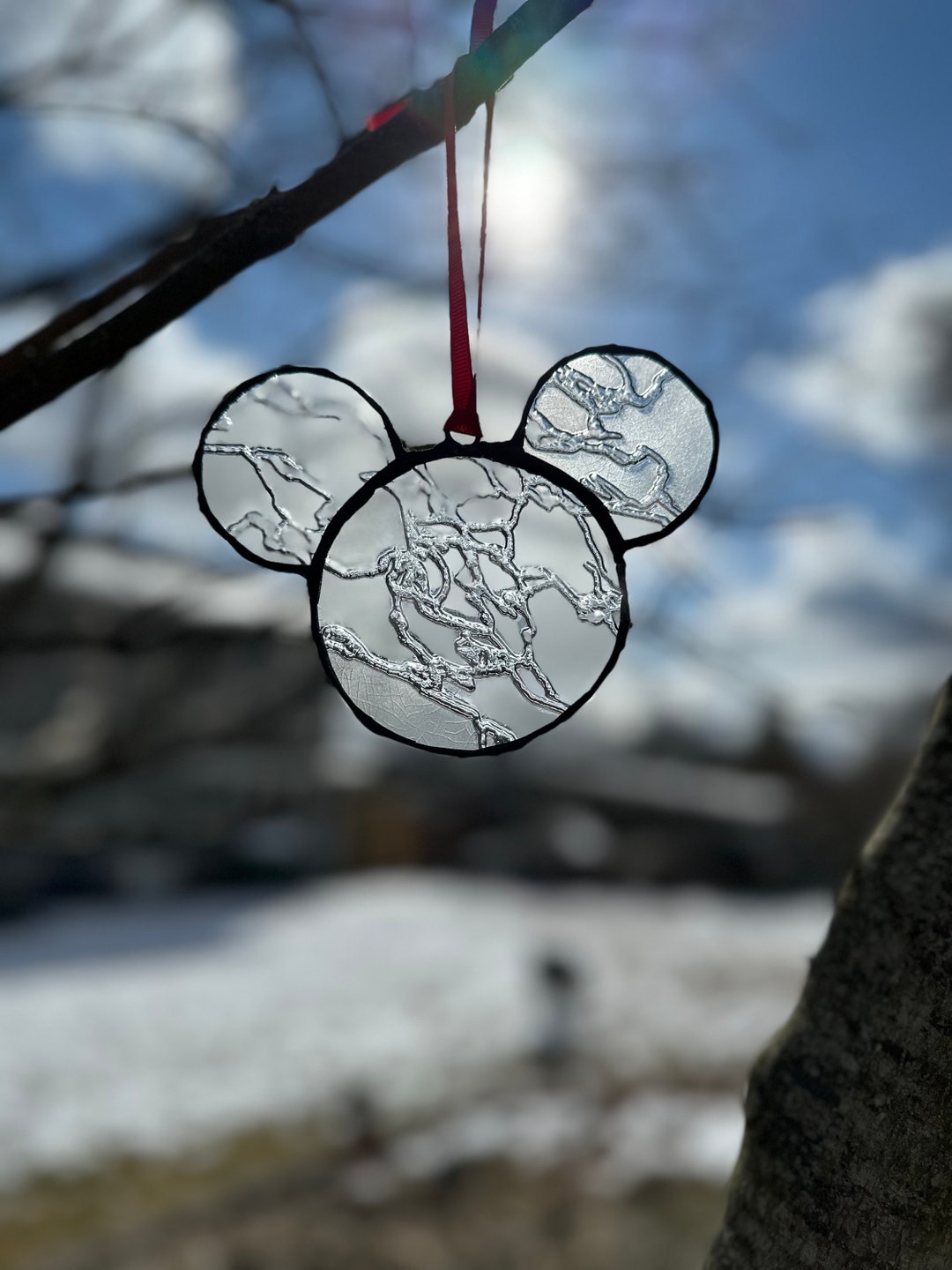 Mickey Inspired Stained Glass Suncatcher - Etsy