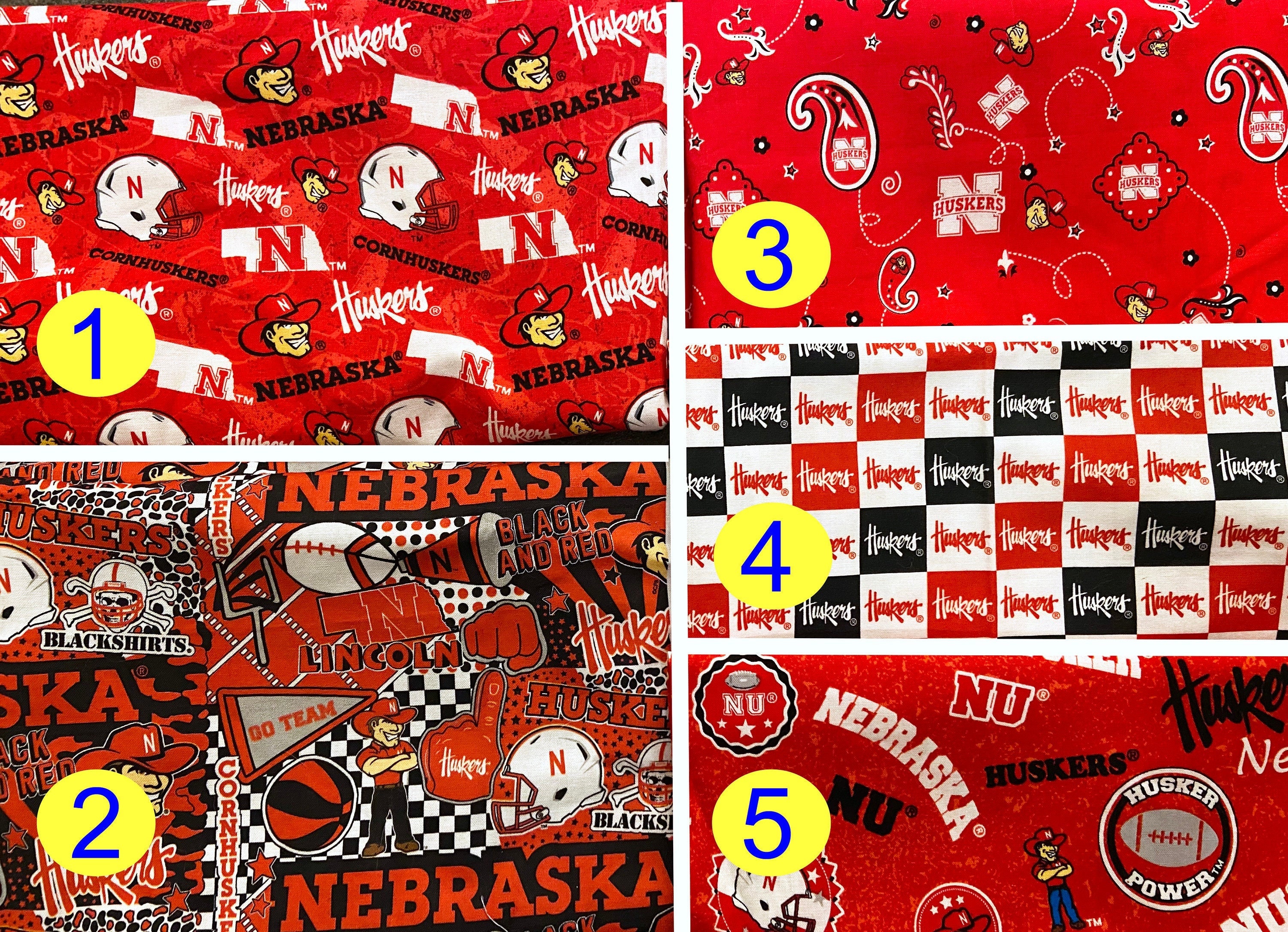 Nebraska Cornhusker Fabric Fat Quarter 18 X 22, Fq Cotton Huskers ...