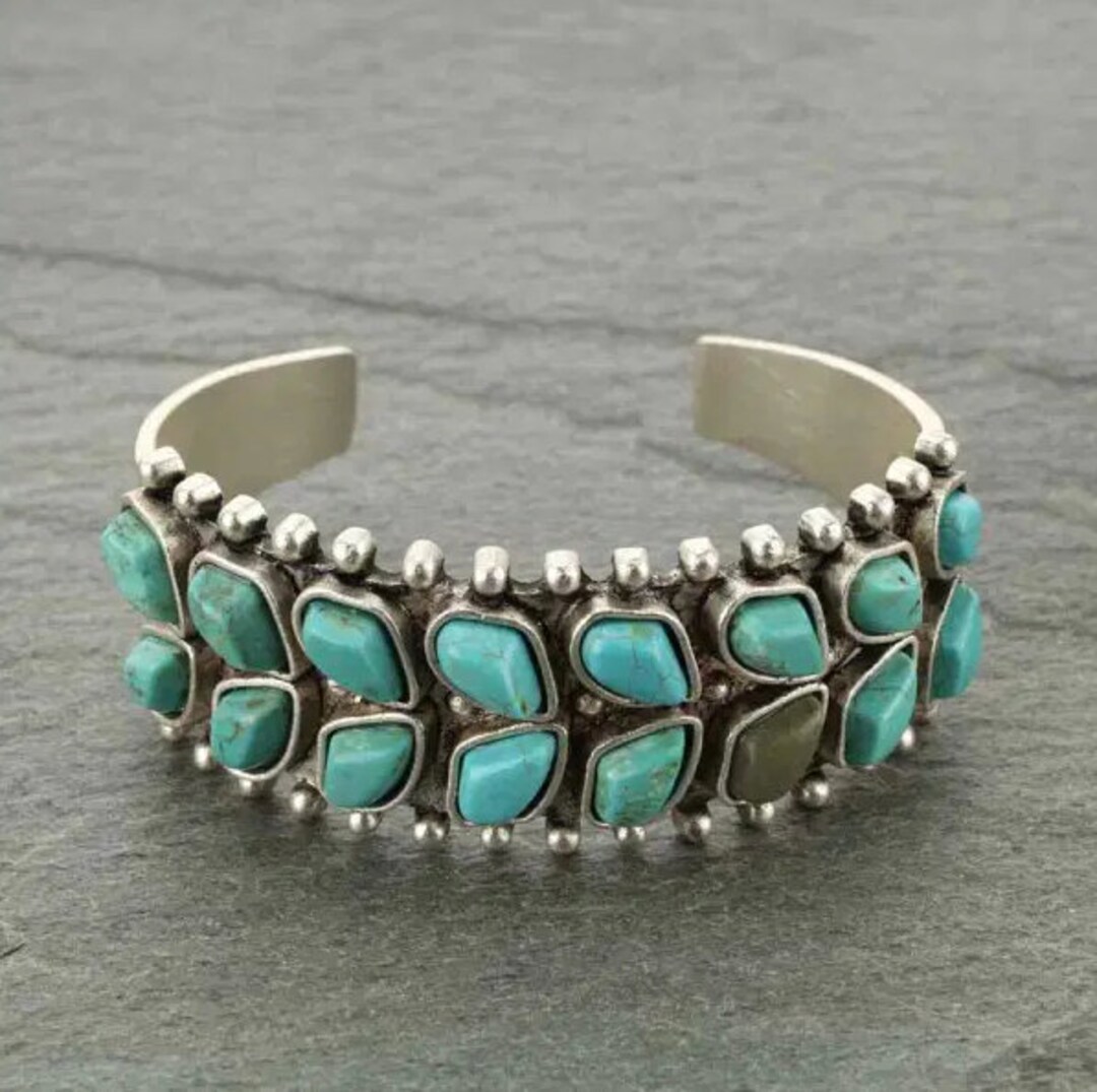 Turquoise Bracelet Western Southwestern Bracelet Turquoise - Etsy