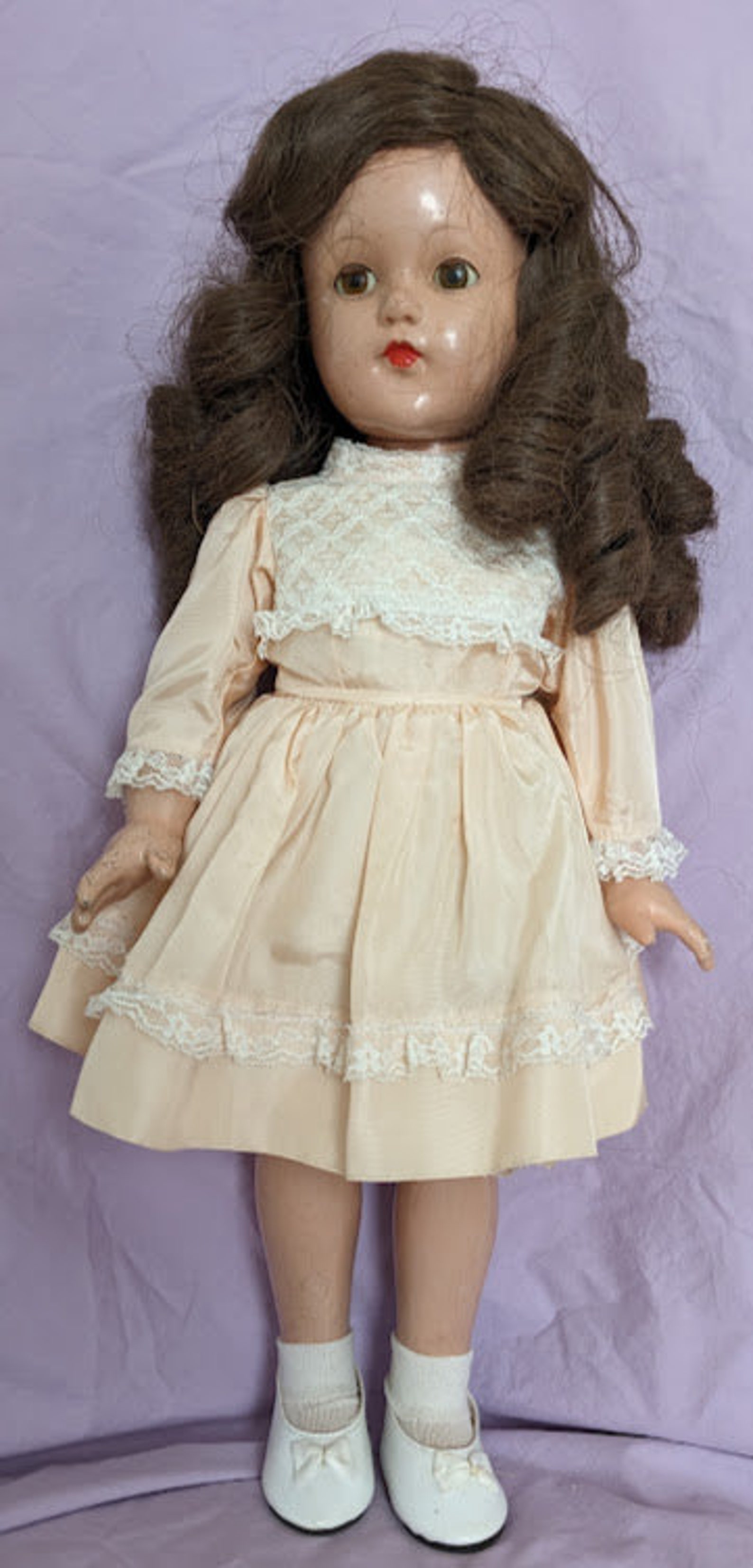 Effanbee Lady Doll. 17" Composition. Original Clothing, Synthetic Wig ...