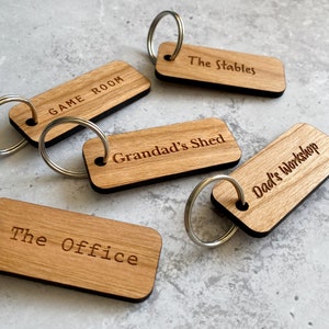 Personalised Keyring, Housewarming Gift, Wooden Keychain, Hotel ...
