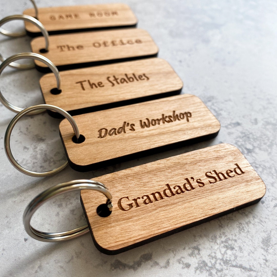 Personalised Keyring, Housewarming Gift, Wooden Keychain, Hotel ...