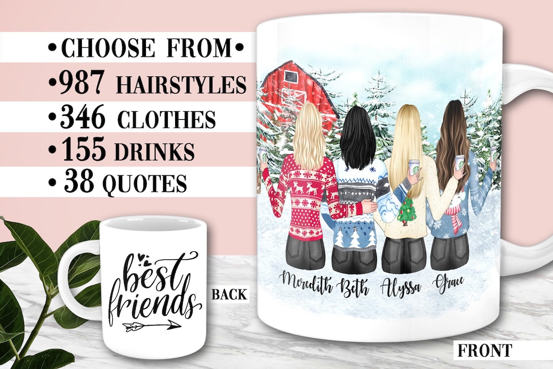 Personalized GROUP Best Friends Mug Custom Best Friends Mug ...