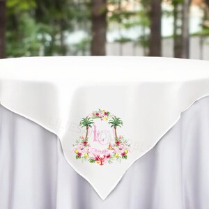 Custom Wedding Crest | Watercolor Crest Sweetheart Tablecloth | Dessert ...