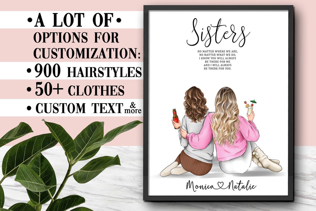 Custom Sisters Print Personalized Sisters Print Custom Sisters Gift for ...