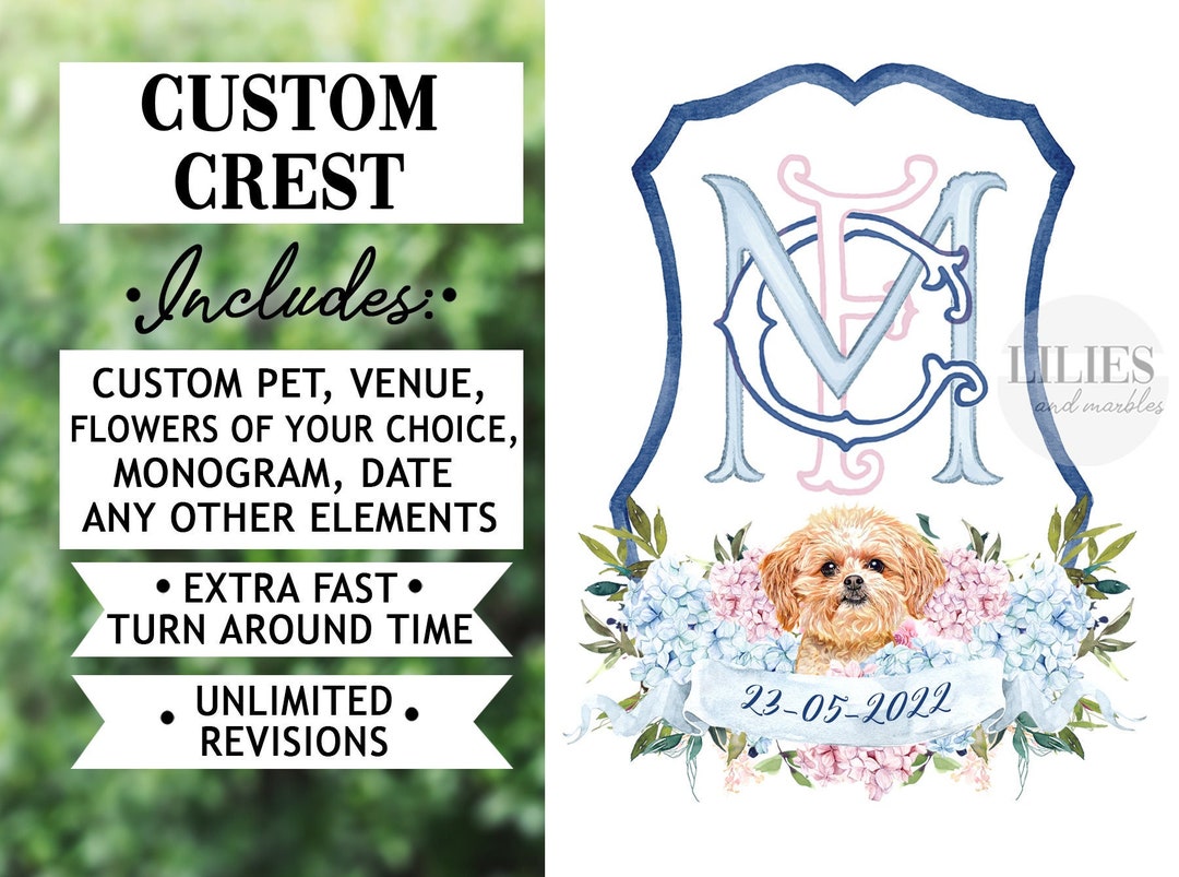Custom Wedding Crest Custom Crest Wedding Crest Wedding Logo ...