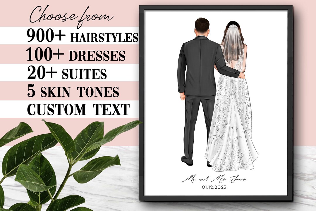 Personalized Bride and Groom Print, Personalized Bride and Groom ...