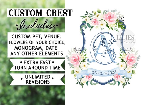 Custom Wedding Crest Custom Crest Wedding Crest Wedding Logo | Etsy