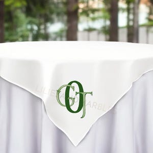 Custom Wedding Monogram | Watercolor Crest Sweetheart Tablecloth ...