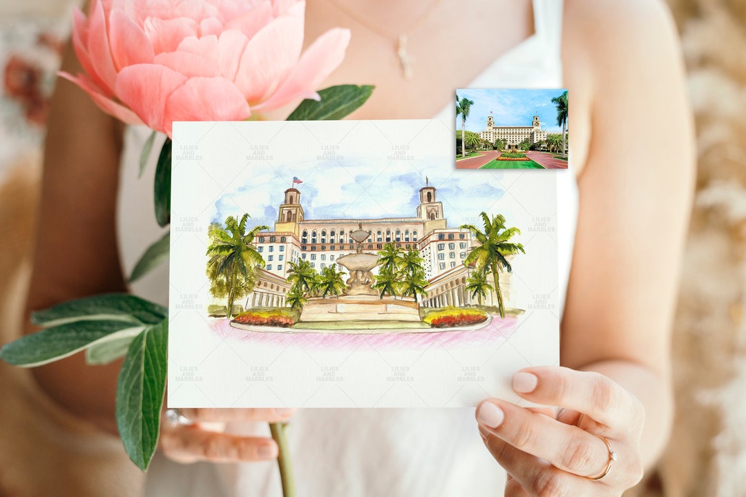 Custom Venue Illustration Custom Wedding Venue Illustration Watercolor ...